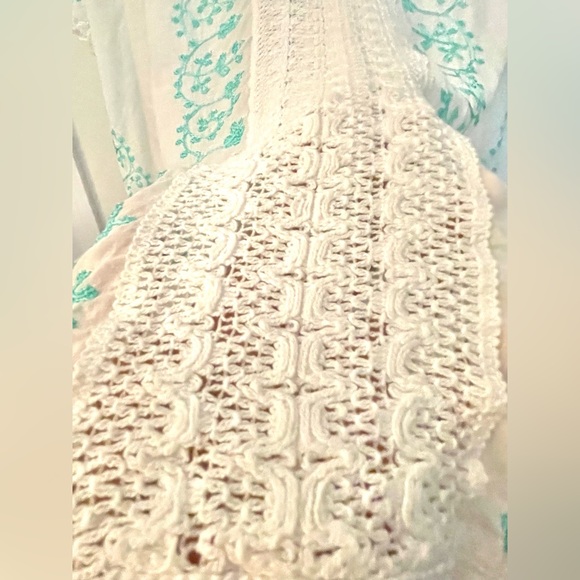 blue island | Tops | Blue Island White Lace Detail Topbeach Coverup ...